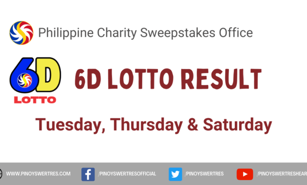 6D PCSO Lotto Results - Philippine PCSO Results